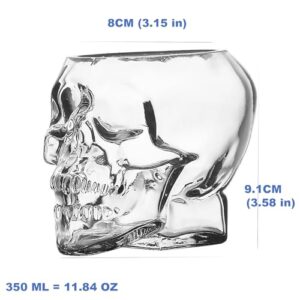 350ML Skull Glass Wine Glass Skull Glass Cup Funny Large Glasses Drinking Glass Vodka Spirits Cup Glass, Halloween Decorations Gifts Halloween Themed Party Holiday Gifts New Crystal Skull Cup (1pcs)