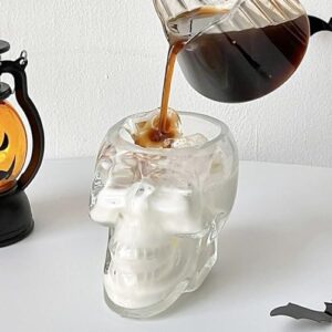 350ML Skull Glass Wine Glass Skull Glass Cup Funny Large Glasses Drinking Glass Vodka Spirits Cup Glass, Halloween Decorations Gifts Halloween Themed Party Holiday Gifts New Crystal Skull Cup (1pcs)