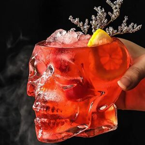 350ML Skull Glass Wine Glass Skull Glass Cup Funny Large Glasses Drinking Glass Vodka Spirits Cup Glass, Halloween Decorations Gifts Halloween Themed Party Holiday Gifts New Crystal Skull Cup (1pcs)