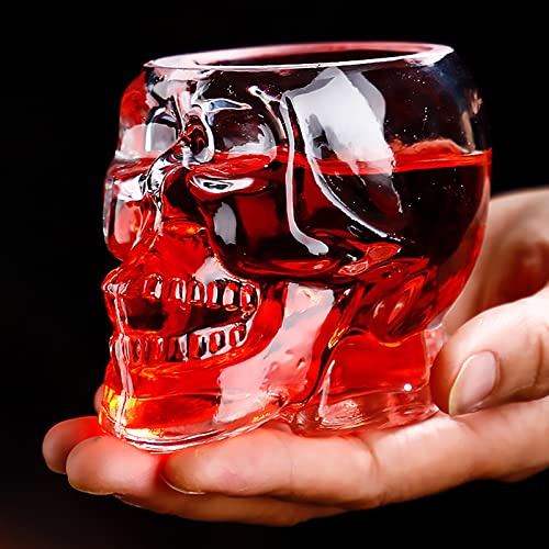 350ML Skull Glass Wine Glass Skull Glass Cup Funny Large Glasses Drinking Glass Vodka Spirits Cup Glass, Halloween Decorations Gifts Halloween Themed Party Holiday Gifts New Crystal Skull Cup (1pcs)