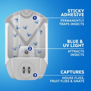 Zevo Flying Insect Trap, Fly Trap + Refill Cartridge Pack (1 Plug-in Base + 3 Total Refill Cartridges)