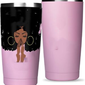 Niduilef Gifts for Women- 20oz Stainless Steel Wine Tumbler Bottle Coffee Mug Gifts for Women Girls Birthday Gifts (Pink)