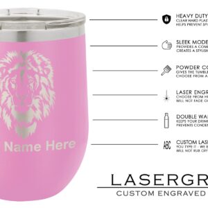 LaserGram Double Wall Stainless Steel Wine Glass Tumbler, My Sweet 16, Personalized Engraving Included (Light Purple)