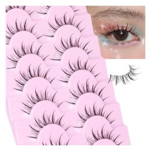 manga lashes natural look wispy 3d anime manhua lashes false eyelashes asian korean makeup kpop style cosplay lash pack by eydevro