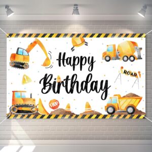 lopeastar construction backdrop banner birthday party supplies, large size 3 x 5ft construction party decorations for boys yellow