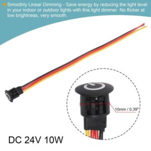 Tool parts DC 24V Touch Dimmer Switch 10mm Diameter Snap-in Mount Black for LED Lights