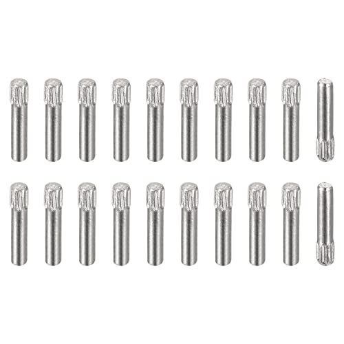 Tool parts 1.5x8mm 304 Stainless Steel Dowel Pins - 20Pcs Knurled Head Flat End Dowel Pin