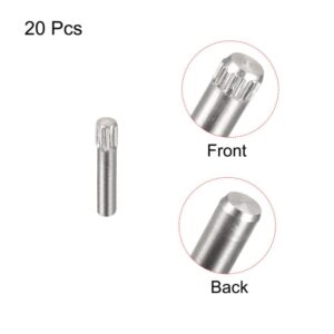 Tool parts 1.5x8mm 304 Stainless Steel Dowel Pins - 20Pcs Knurled Head Flat End Dowel Pin