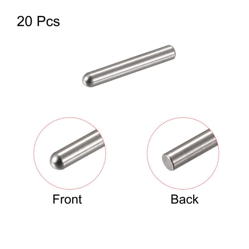 Tool parts 2.2x14mm Dowel Pins - 20pcs Round Head Flat Chamfered End Dowel Pin