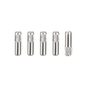 tool parts 2x6mm 304 stainless steel dowel pins - 5pcs knurled head flat end dowel pin