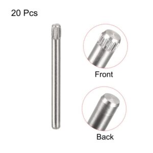 Tool parts 1.5x20mm 304 Stainless Steel Dowel Pins - 20Pcs Knurled Head Flat End Dowel Pin