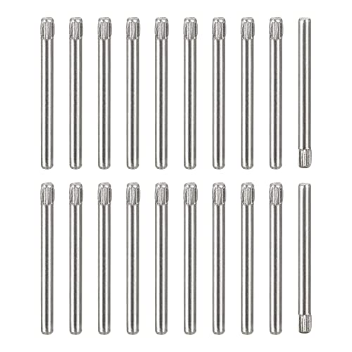 Tool parts 1.5x20mm 304 Stainless Steel Dowel Pins - 20Pcs Knurled Head Flat End Dowel Pin