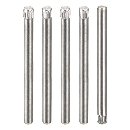 Tool parts 3x40mm 304 Stainless Steel Dowel Pins - 5Pcs Knurled Head Flat End Dowel Pin