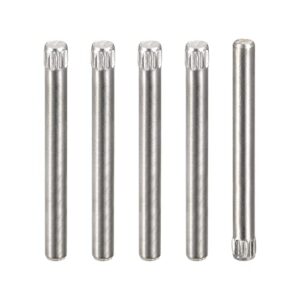 tool parts 3x35mm 304 stainless steel dowel pins - 5pcs knurled head flat end dowel pin