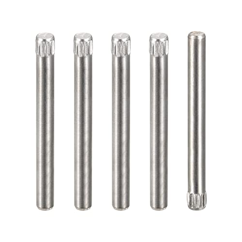 Tool parts 3x35mm 304 Stainless Steel Dowel Pins - 5Pcs Knurled Head Flat End Dowel Pin