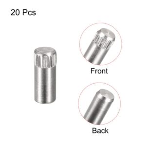 Tool parts 6x14mm 304 Stainless Steel Dowel Pins - 20Pcs Knurled Head Flat End Dowel Pin