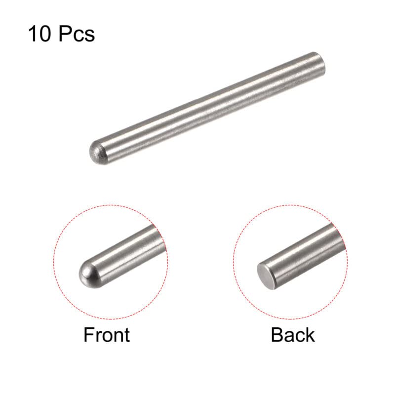 Tool parts 3x28mm Dowel Pins - 10pcs Round Head Flat Chamfered End Dowel Pin