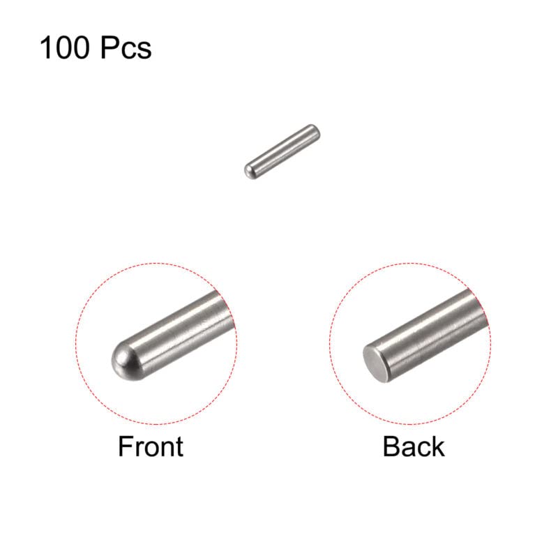 Tool parts 1.2x5mm Dowel Pins - 100pcs Round Head Flat Chamfered End Dowel Pin