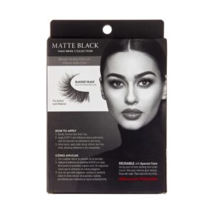 KISS Lash Couture 3D Matte False Eyelashes, Matte Cheviot', 18mm-20mm, Includes 4 Pairs Of Lashes, Contact Lens Friendly, Easy to Apply, Reusable Strip Lashes