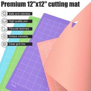 Lzerking Cutting Mat for Cricut 4 Pack Accessories and Supplies Variety Replacement Standard Light Strong Frabic Cut Pads Cricket Cards for Cut Machine Maker/Maker 3/Air/Air 2 with Scraper Pick Needle