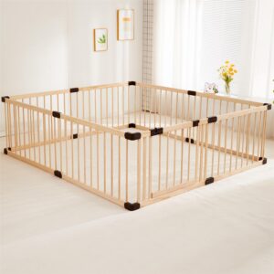 Wooden Baby Playpen,Playpen Play Pens for Babies and Toddlers,Toddler Playpen,Baby Play Fence Yards,Large Baby Playpen Wood (180×240×61 CM)