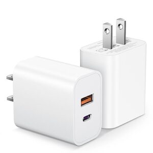 usb c wall charger block, 2-pack dual port pd power adapter fast charging block compatible with iphone 15/15 pro/15 pro max/15 plus/14/13/12/11, xs/x, ipad, google pixel, samsung galaxy and more