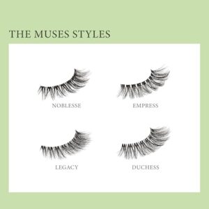 KISS Lash Couture The Muses Collection False Eyelashes, Noblesse', 12 mm, Handmade, Refined Faux Silk, Contact Lens Friendly, Easy to Apply, Includes 1 Pair Reusable Strip Lashes