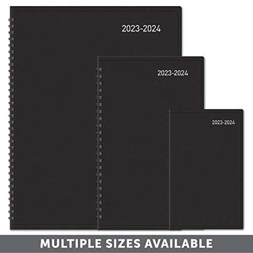 2023-2024 Office Depot® Brand 18-Month Weekly/Monthly Academic Planner, 6" x 8", 30% Recycled, Black, July 2023 to December 2024