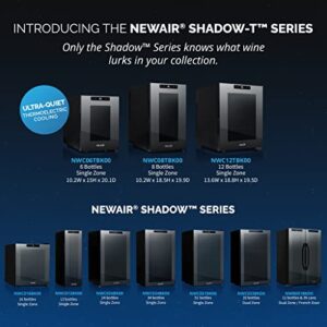 NewAir Shadow-T Series Wine Cooler Refrigerator | 8 Bottle | Countertop Mirrored Compact Wine Cellar with Triple-Layer Tempered Glass Door | Vibration-Free & Ultra-Quiet Thermoelectric Cooling