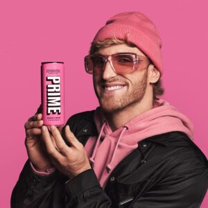 Prime Energy Drink by Logan Paul & KSI Naturally Flavored, 200mg Caffeine, Zero Sugar, 300mg Electrolytes, Vegan, 12 Fl Oz per Can (Strawberry Watermelon, 24 Pack)