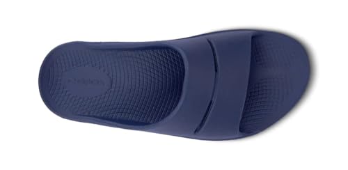 OOFOS - Unisex OOahh Sport - Post Run Recovery Slide Sandal (Navy Blue, us_footwear_size_system, adult, women, numeric, medium, numeric_6)