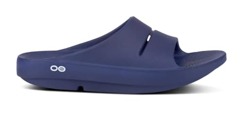 OOFOS - Unisex OOahh Sport - Post Run Recovery Slide Sandal (Navy Blue, us_footwear_size_system, adult, women, numeric, medium, numeric_6)