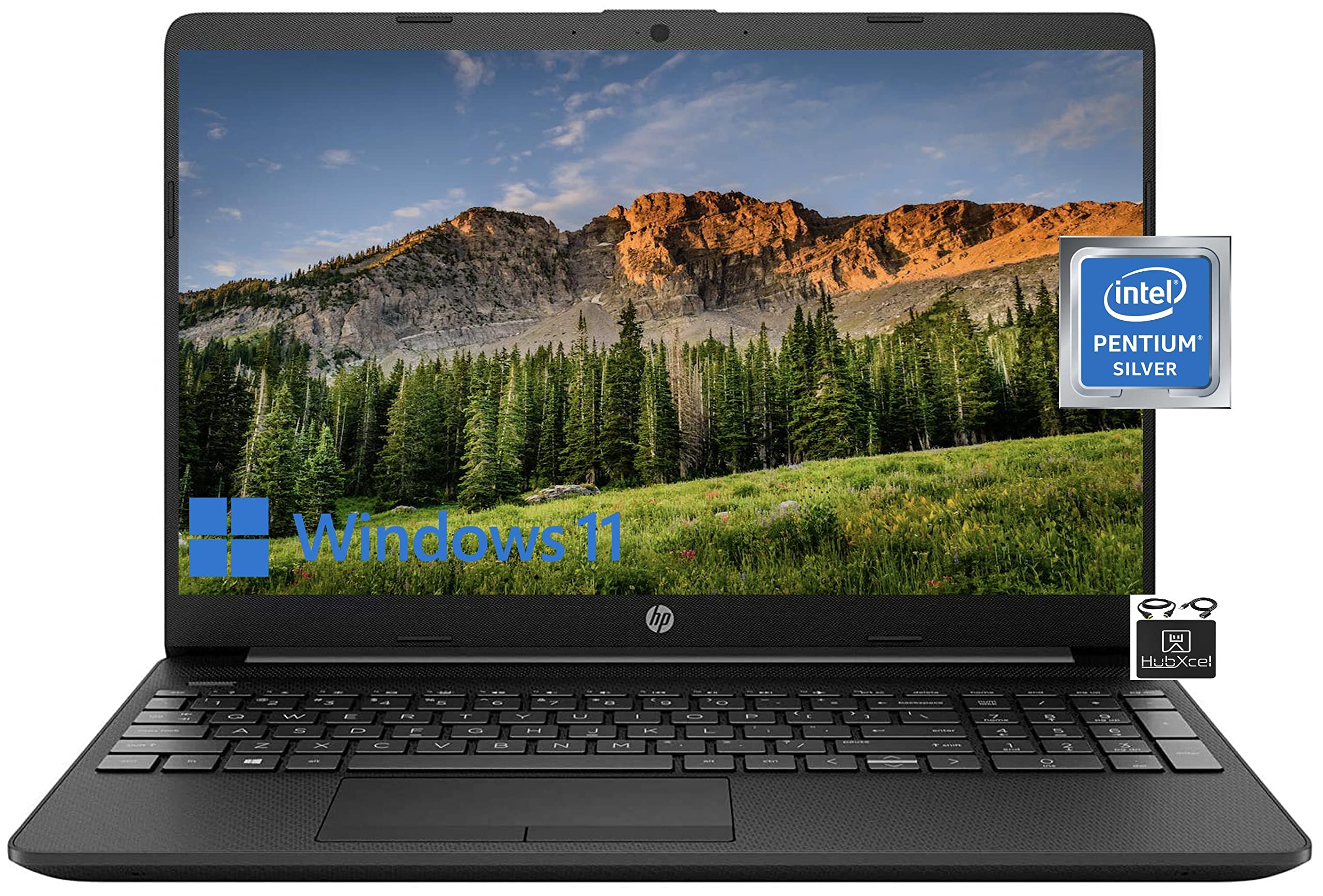 HP 15.6'' HD Laptop Computer (2023 Model), Quad-Core Intel Pentium N5030 (Upto 3.1GHz), 32GB RAM, 1TB SSD, Intel UHD Graphics, WiFi, HD Webcam, RJ-45, Long Hour Battery, Win 11+HubxcelAccessory,Black