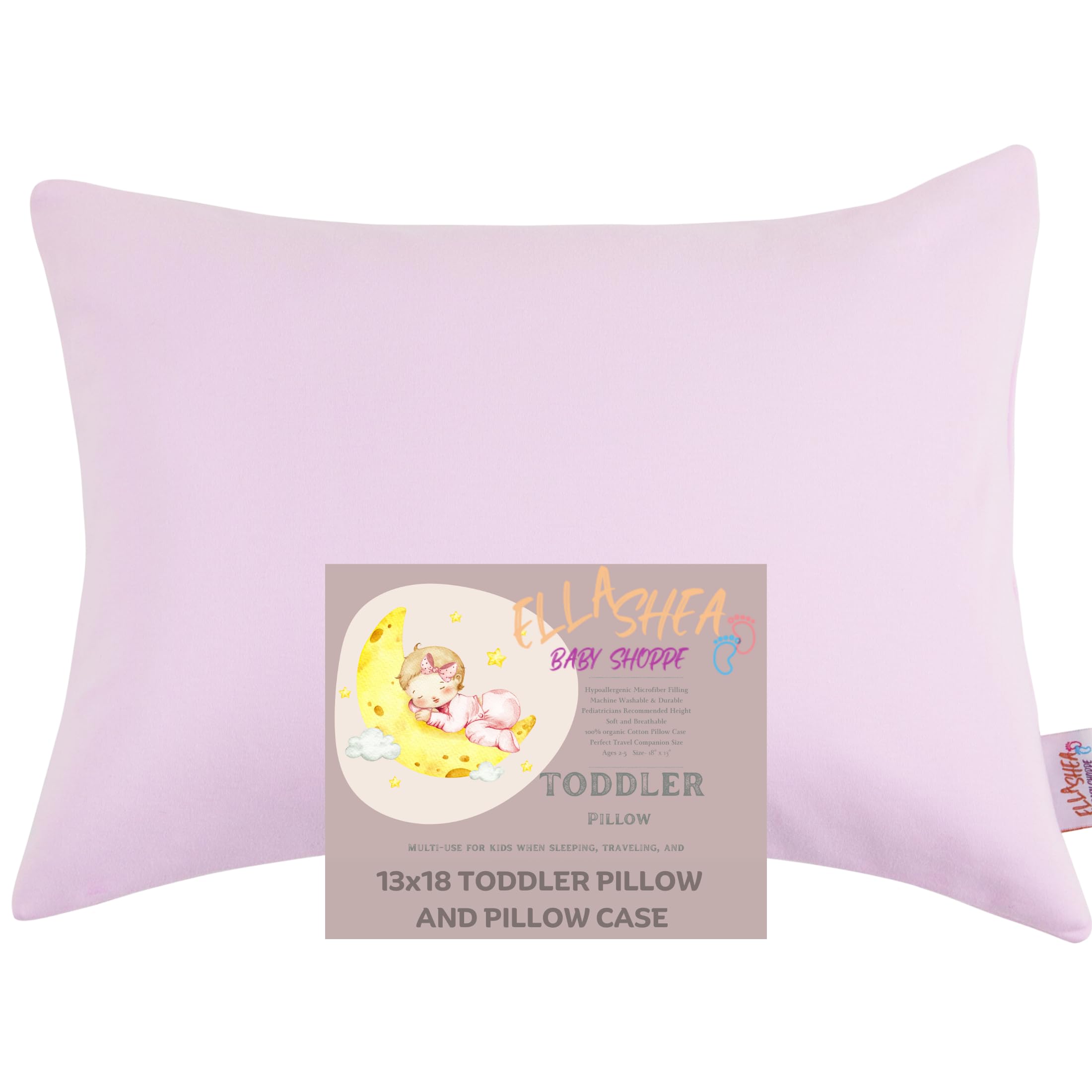 Cozy Tykes 13x18 Toddler Pillow with Pillow Case Hypoallergenic Organic Cotton Travel Pillow Baby Pillows for Sleeping Toddler Bed Pillow Mini Pillow 3 Colors Available(Off White)