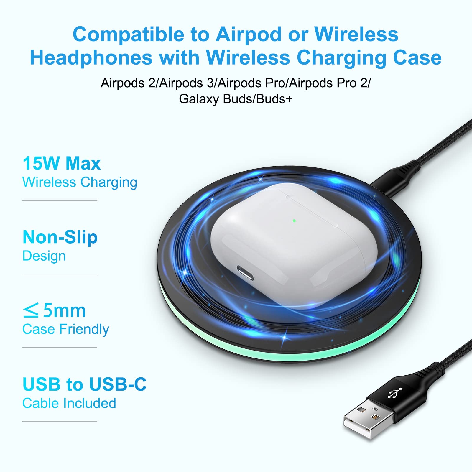 Pixel 7a Wireless Charger for Google Pixel 8 7 7 Pro 7 6 6 Pro 5,15W Wireless Charging Pad Samsung Phone Charger Station for Galaxy S24 Ultra S23 FE Ultra S23 S22 S20 Z Flip 5 Z Fold 5,iPhone 15 14 13