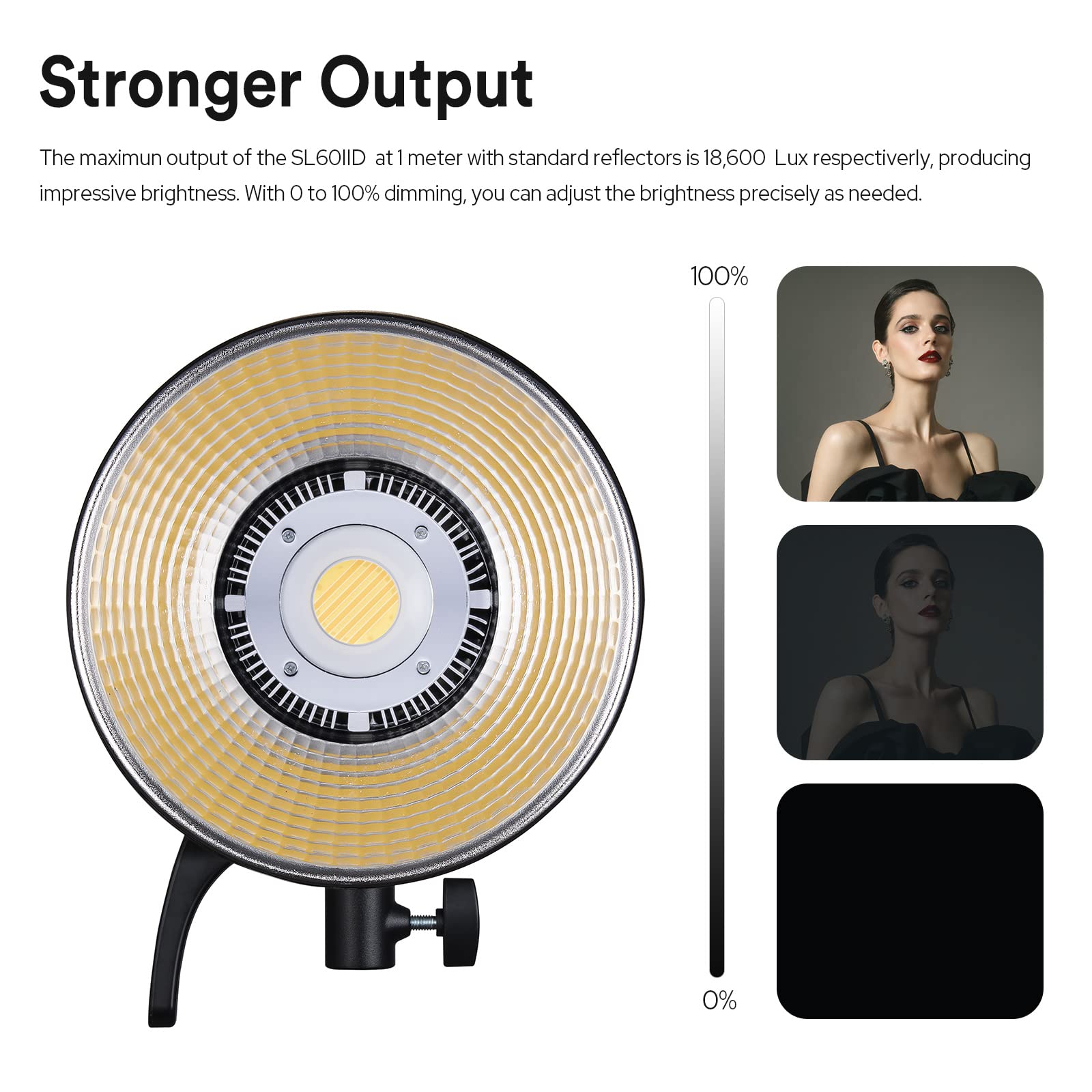 Godox SL60IID 70W LED Video Light, 18600Lux@1M 5600K COB LED Continuous Light, Bluetooth App&2.4G Wireless Remote Control 8 Built-in Fx Effects, TLCI/CRI 97+/96+Bowens Mount Studio Light