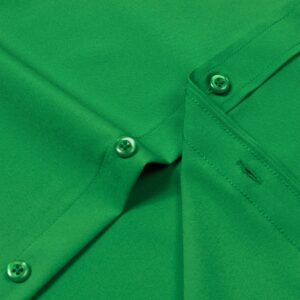 ZEROYAA Men's Regular Fit Dress Shirt Solid Wrinkle-Free Long Sleeve Casual Business Button Up Shirts with Pocket ZSSCL05-Shamrock Green Medium