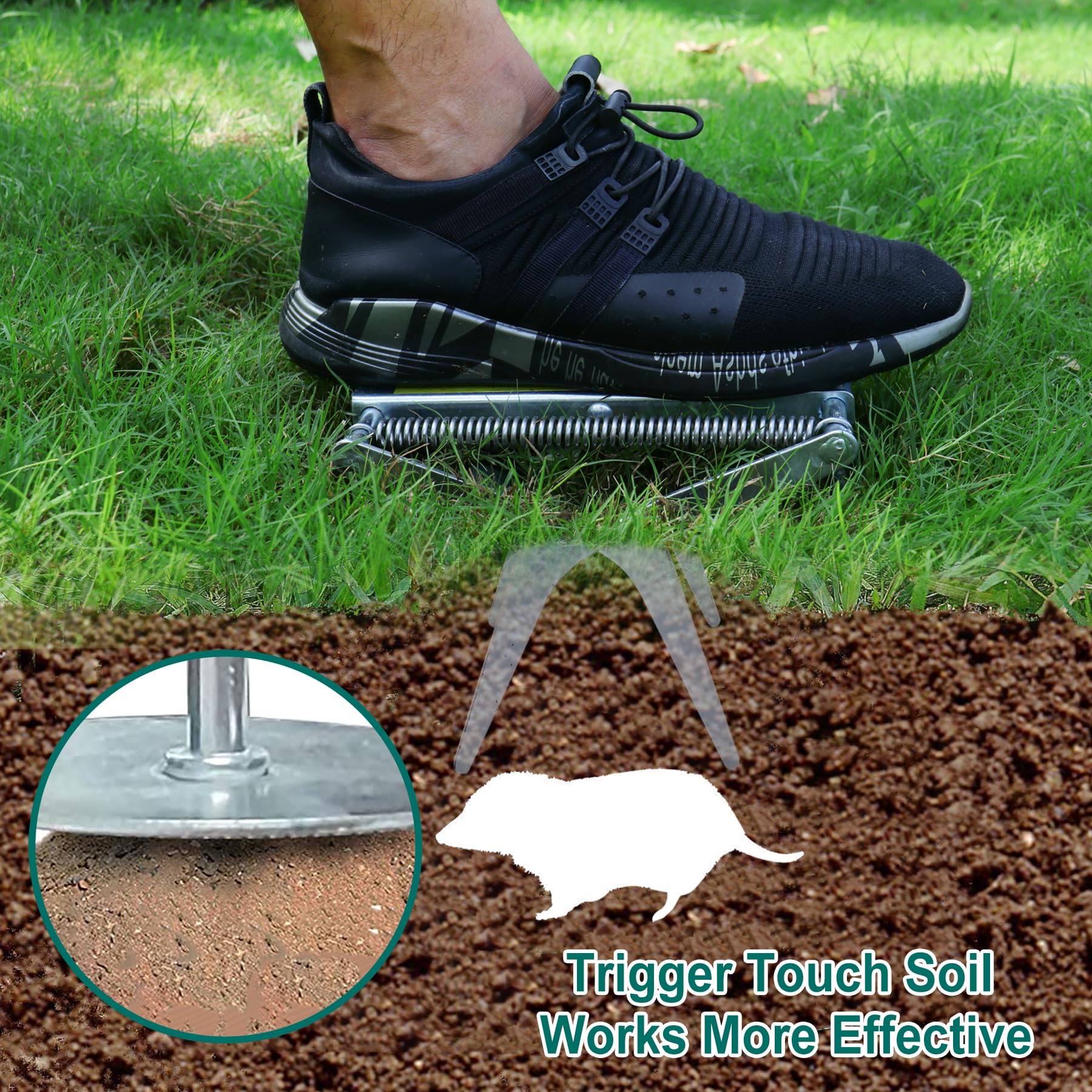 POlAFLEX Mole Traps,Easy Setup Mole Traps That Kill The Best,Reusable Mole Scissors Trap for Lawn