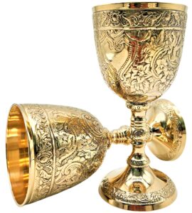 carfar wine goblet solid brass royal wine cup handmade goblet medieval decor gothic chalice pack of 1