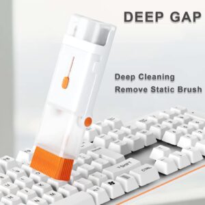 Electronics Cleaning Kit with Phone Stand. Keyboard Brush, Headphone Cleaning Tool, Screen Cleaner, Cell Phone Holder for Desk. Clean to Computer, MacBook, Laptop, iPhone, Airpods pro, Ipad. (Orange)