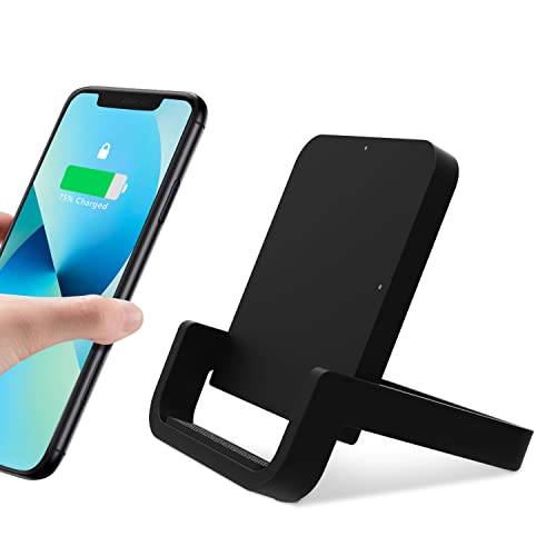 Wireless Charger, BUBEYYIE Fast 10W Charging Stand Compatible with iPhone 14 13 12 11 Pro XR XS X 8 Plus Samsung Galaxy S22 S22 S20 S10 Note 20 10 Google LG and Other Cell Phones (Black)