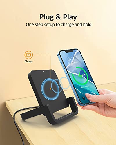 Wireless Charger, BUBEYYIE Fast 10W Charging Stand Compatible with iPhone 14 13 12 11 Pro XR XS X 8 Plus Samsung Galaxy S22 S22 S20 S10 Note 20 10 Google LG and Other Cell Phones (Black)