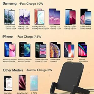 Wireless Charger, BUBEYYIE Fast 10W Charging Stand Compatible with iPhone 14 13 12 11 Pro XR XS X 8 Plus Samsung Galaxy S22 S22 S20 S10 Note 20 10 Google LG and Other Cell Phones (Black)