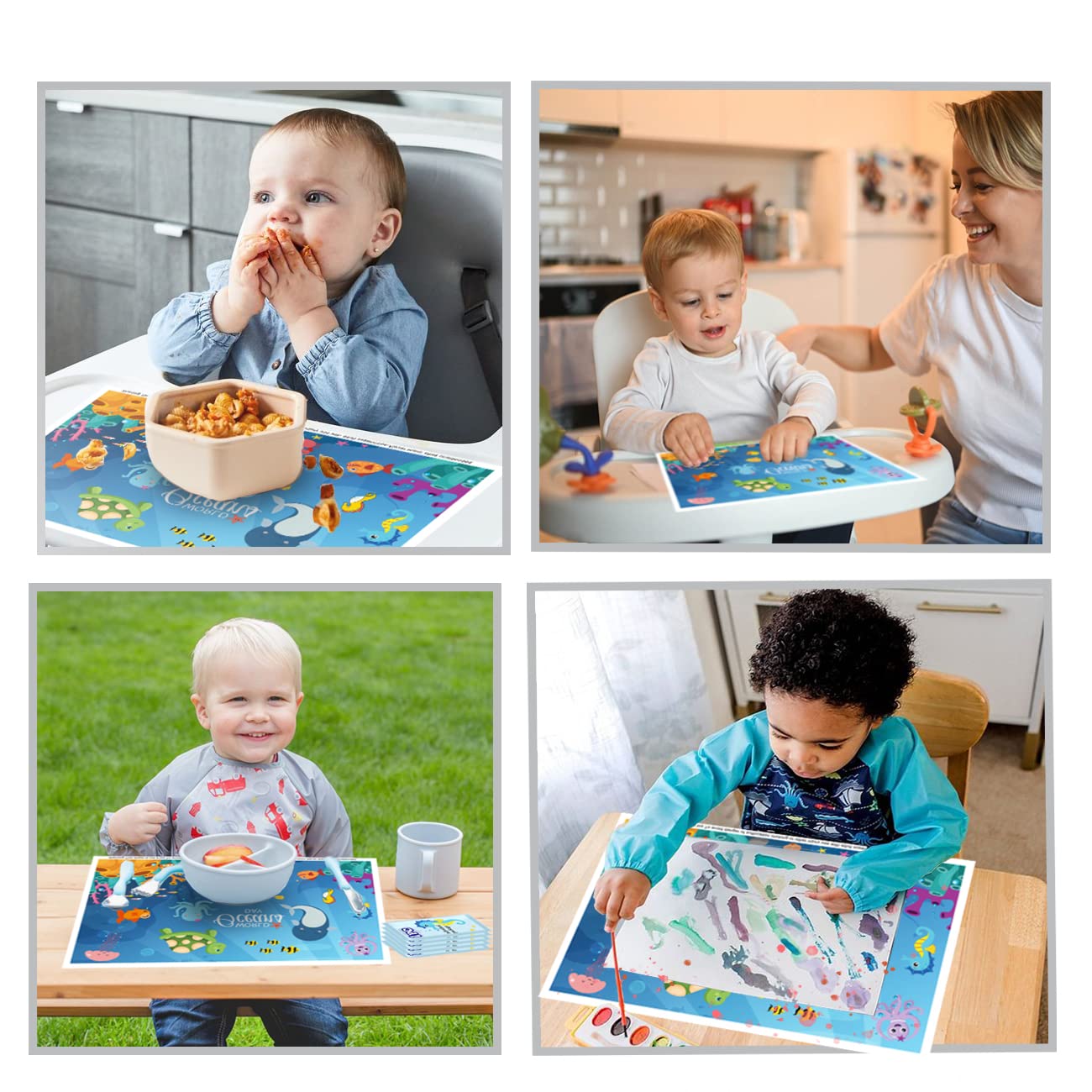 Disposable Stick-on placemats for Baby&Toddler&Kids, Sticky Table Cover placemats for Restaurant/Travel, Waterproof Cover 12''x18''（Individual Package）…