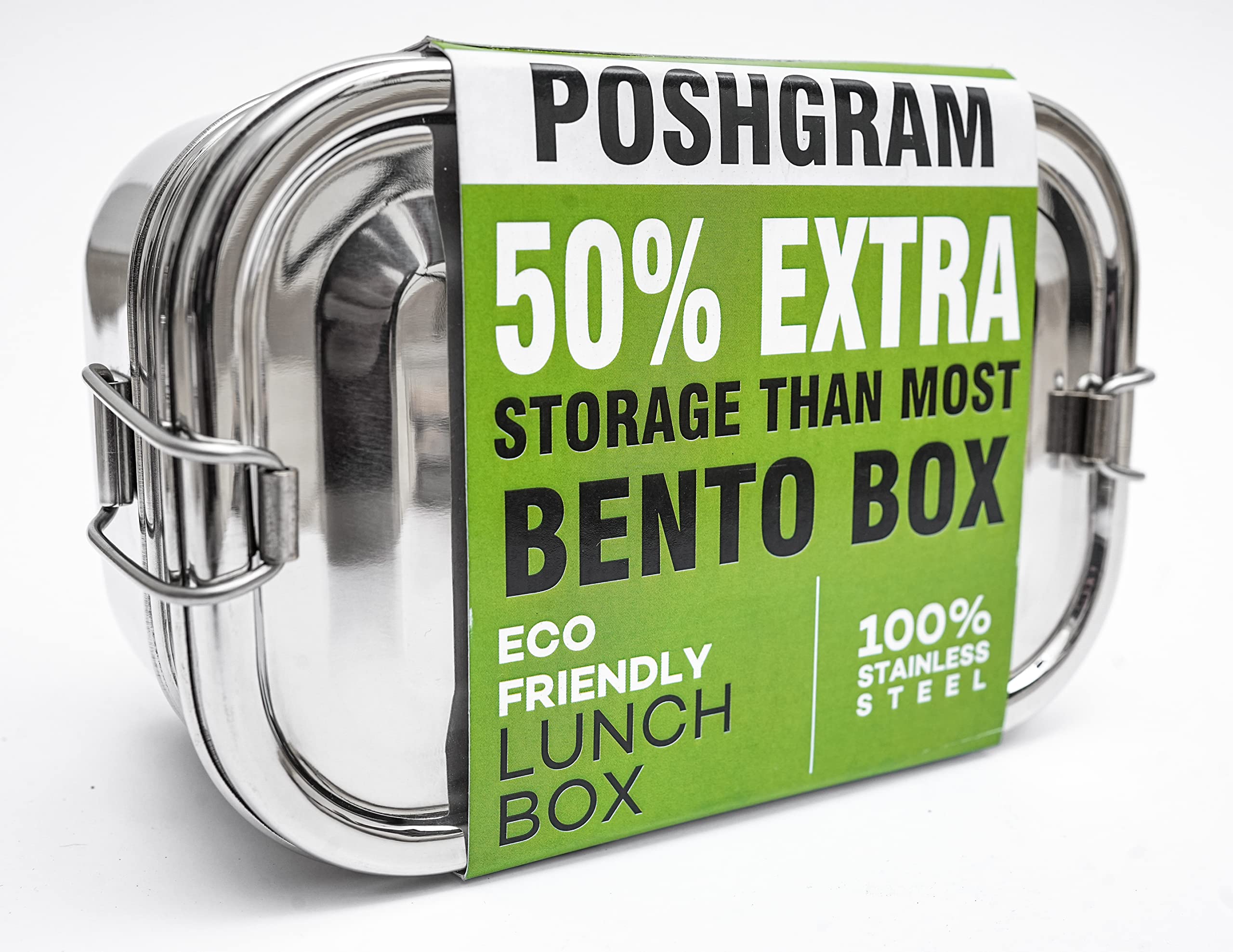 POSHGRAM Eco-Friendly STAINLESS STEEL BENTO BOX for adults and kids, 3-Tier Lunch Box For adults and kids, Size 6.4 * 4.4 * 3.3 (Inches)