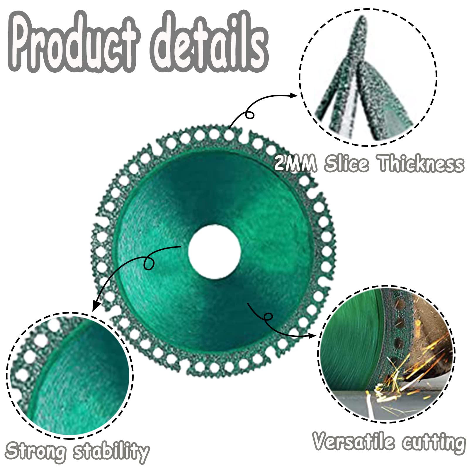 FUZSKWID 5 Pack Indestructible Disc for Grinder 2.0- Cut Everything in Seconds,for Angle Grinder Cutting Disc 4/5 inch,Cutting Discs for Smooth Cutting, Chamfering, Grinding of All Materials