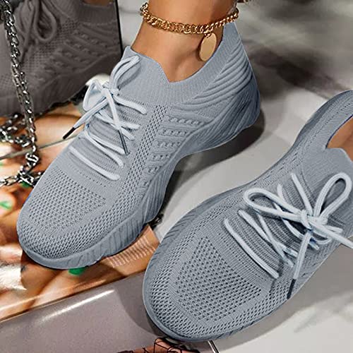 Womens Walking Shoes,Slip On Sneakers Women Casual Sports Shoes Mesh Breathable Running Shoes Lightweight Non Slip Shoes Lace-up Fashion Walking Sneakers for Women Work Workout Gym Travel (8, A3)