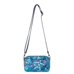 sakroots lodi smartphone crossbody, convertible design, royal blue seascape