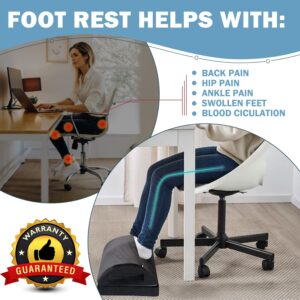 Foot Rest for Under Desk at Work, Footrest with Warm Feet Pocket, Adjustable Desk Footrest for Office Chair & Gaming Chair,Ergonomic Footrest Pillow Desk Foot Stool for Home to Relieve Back Knee Pain