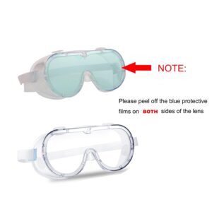 TGS 12 Pack Safety Goggles Anti Fog Protective Safety Glasses Over Eyeglasses Scratch Resistant Protective Coating Eye Protection Clear, Vented Panoramic Lenses with Extreme Impact Resistance